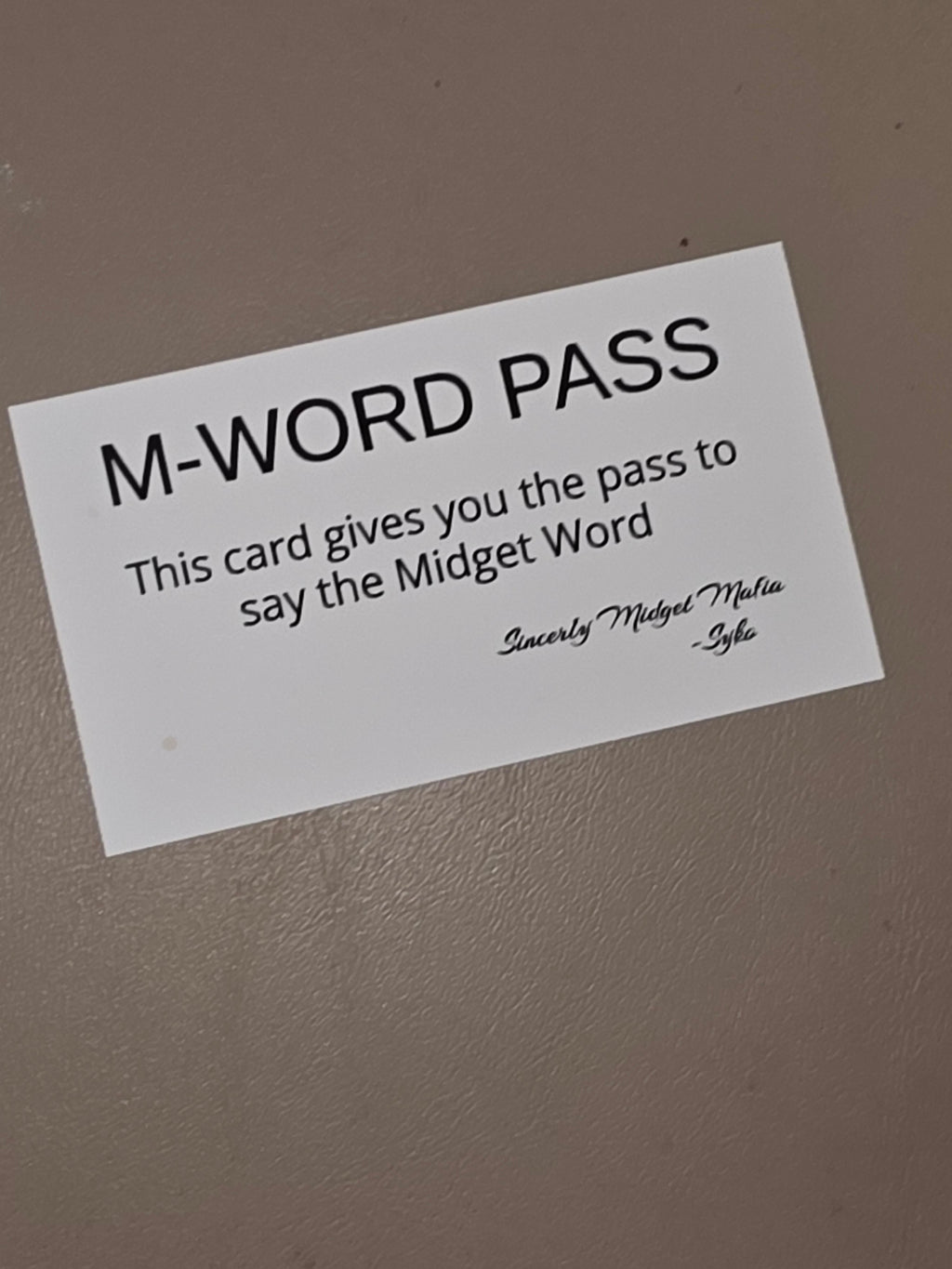 M-Word Pass – Midget Mall